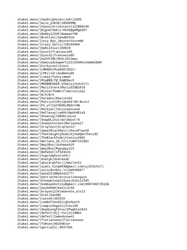 Logins - Https - 2take1.menu - Login (24.712 Mil) | PDF