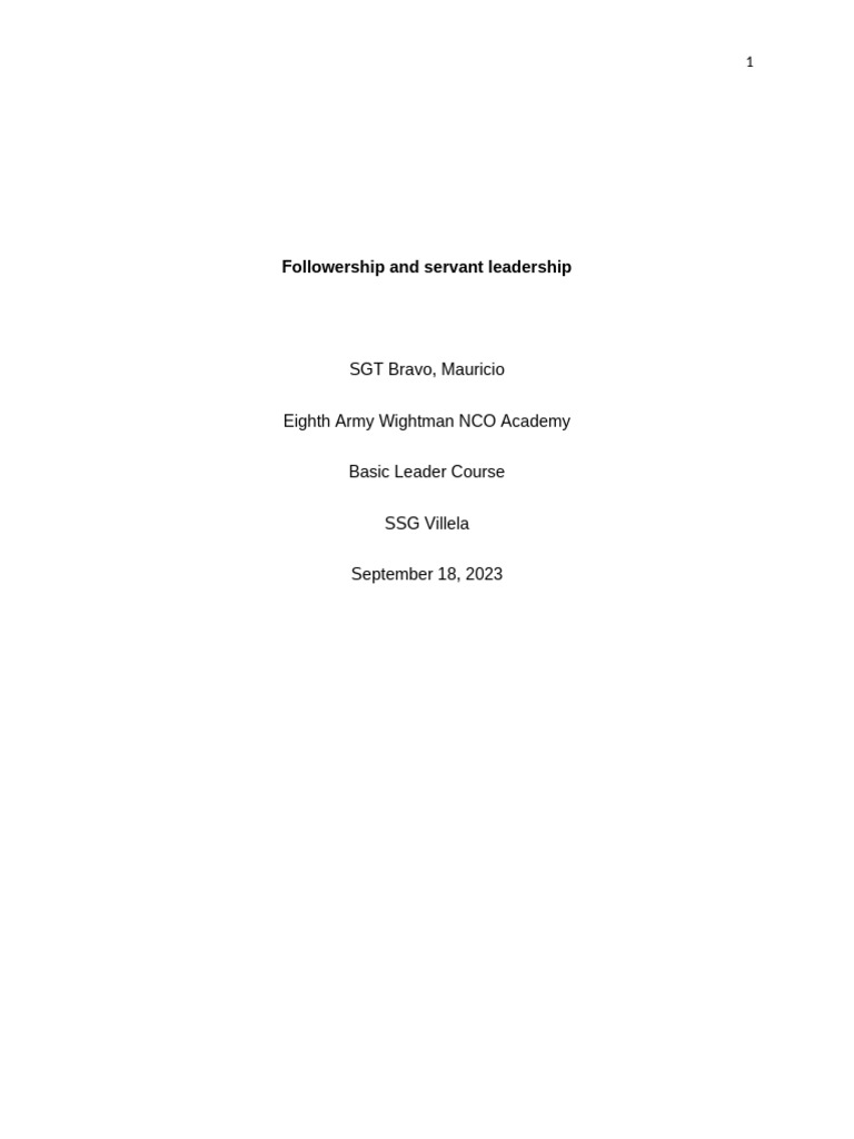 Comparing Followership and Servant Leadership | PDF | Servant ...