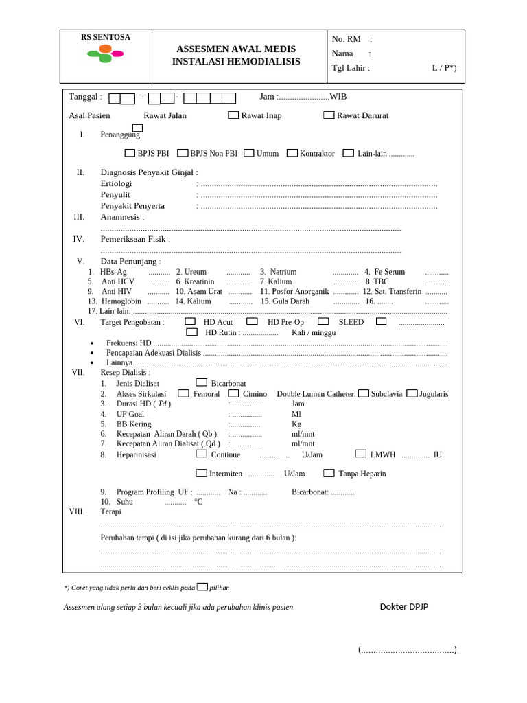 FORM ASESMEN HD | PDF