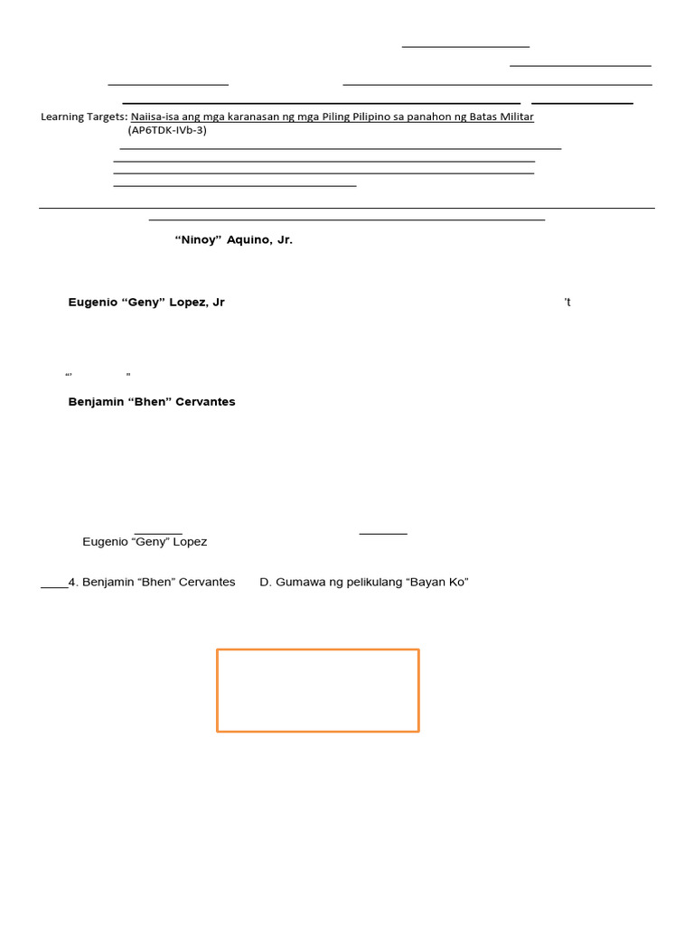 AP-6 Quarter 4 Week 2 Las 1 | PDF