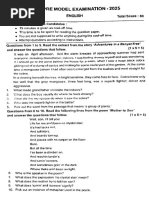 SSLC Examination 2024 English Question Paper | PDF