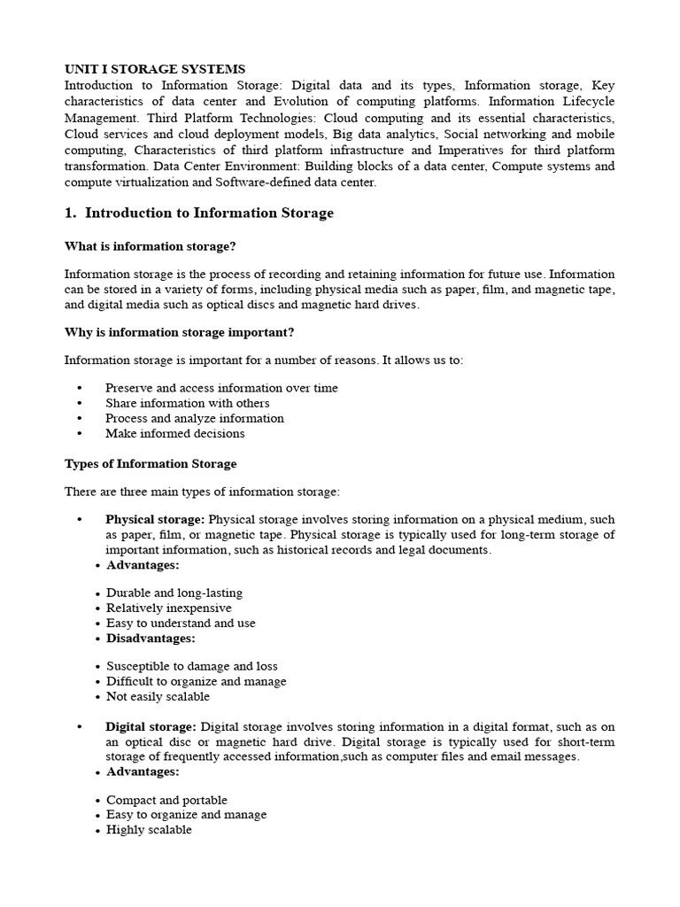 Unit 1 Pdf Computer Data Storage Cloud Computing 8316
