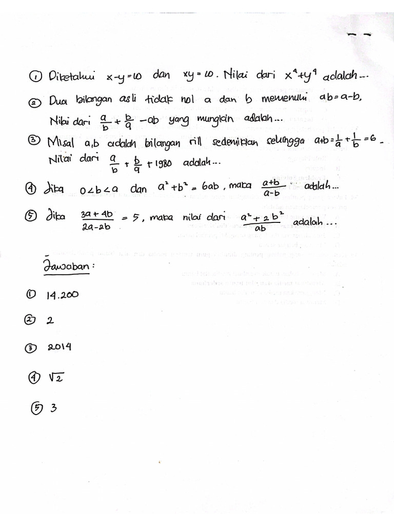 LATIHAN OSN MTK (ALJABAR) | PDF