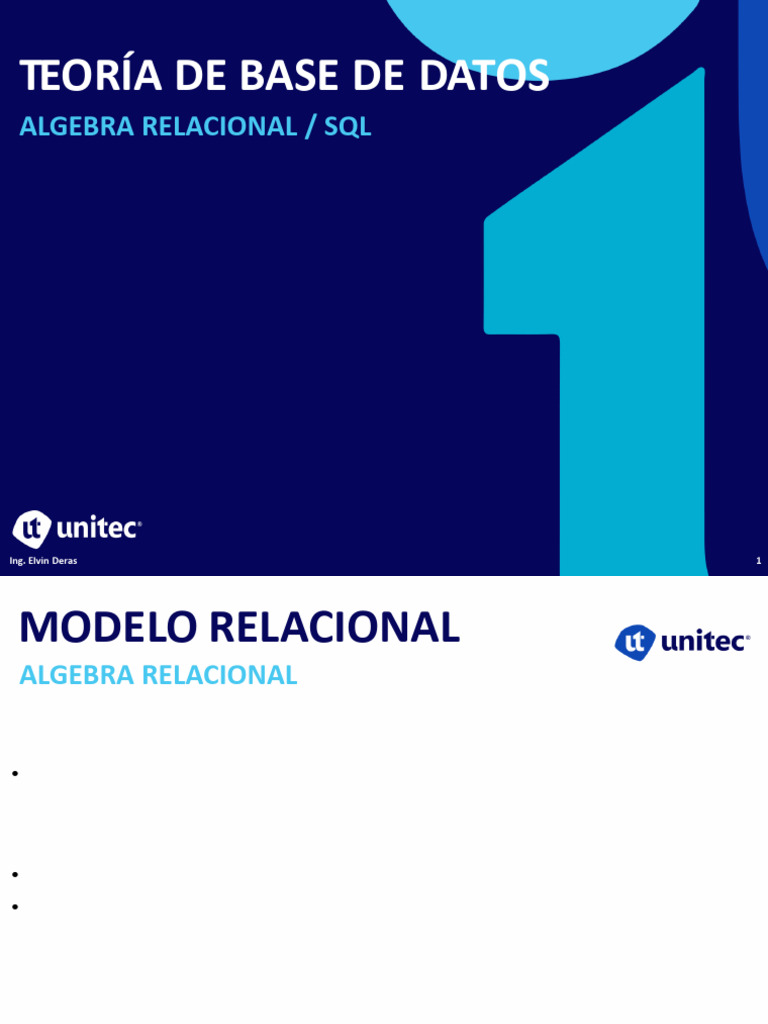 TBD1 S4 AlgebraRelacional | PDF | Base de datos relacional | SQL