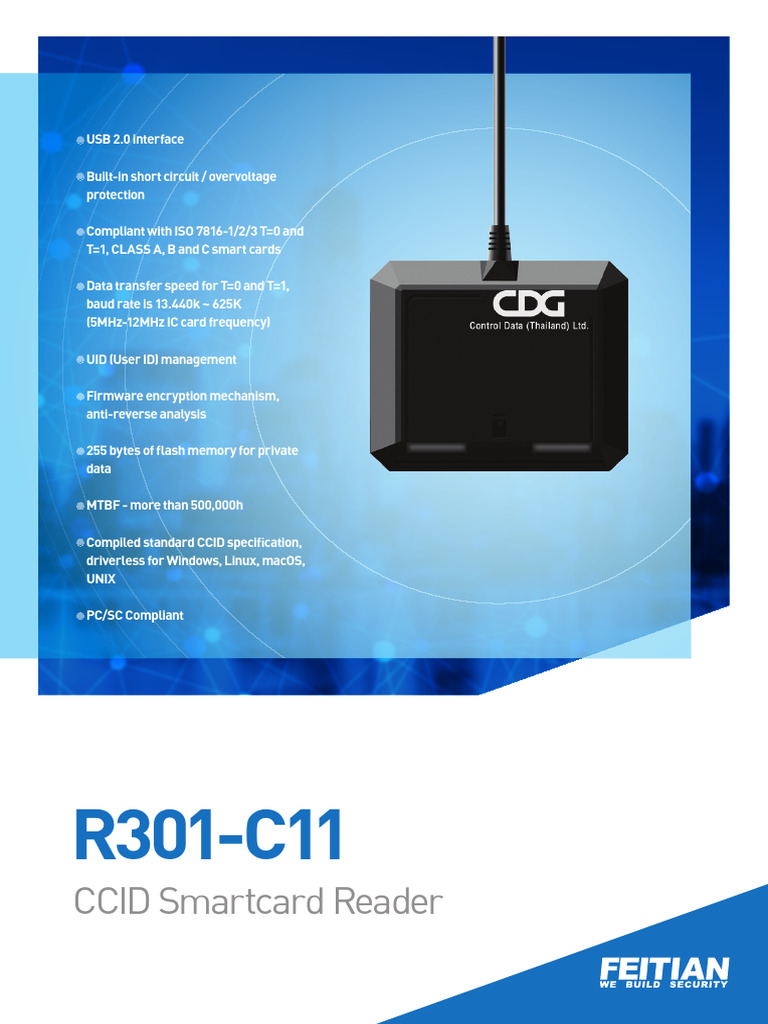 Smart Card Reader R301-C11 CDG | PDF | Smart Card | Computer Architecture