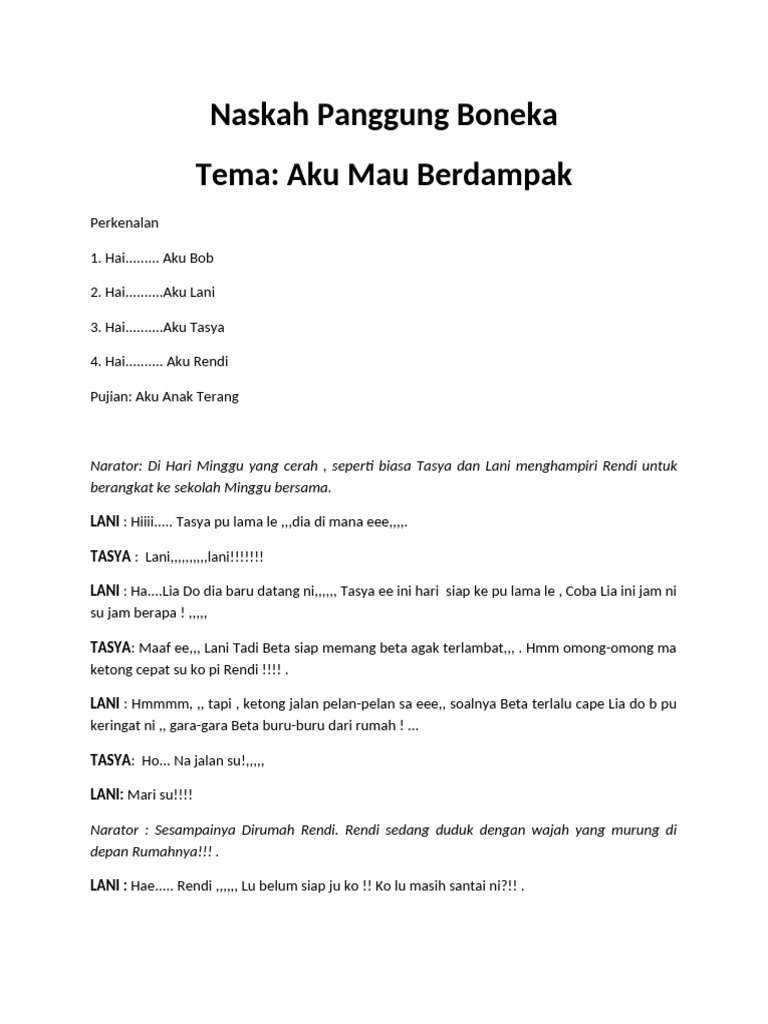 Naskah Panggung Boneka | PDF