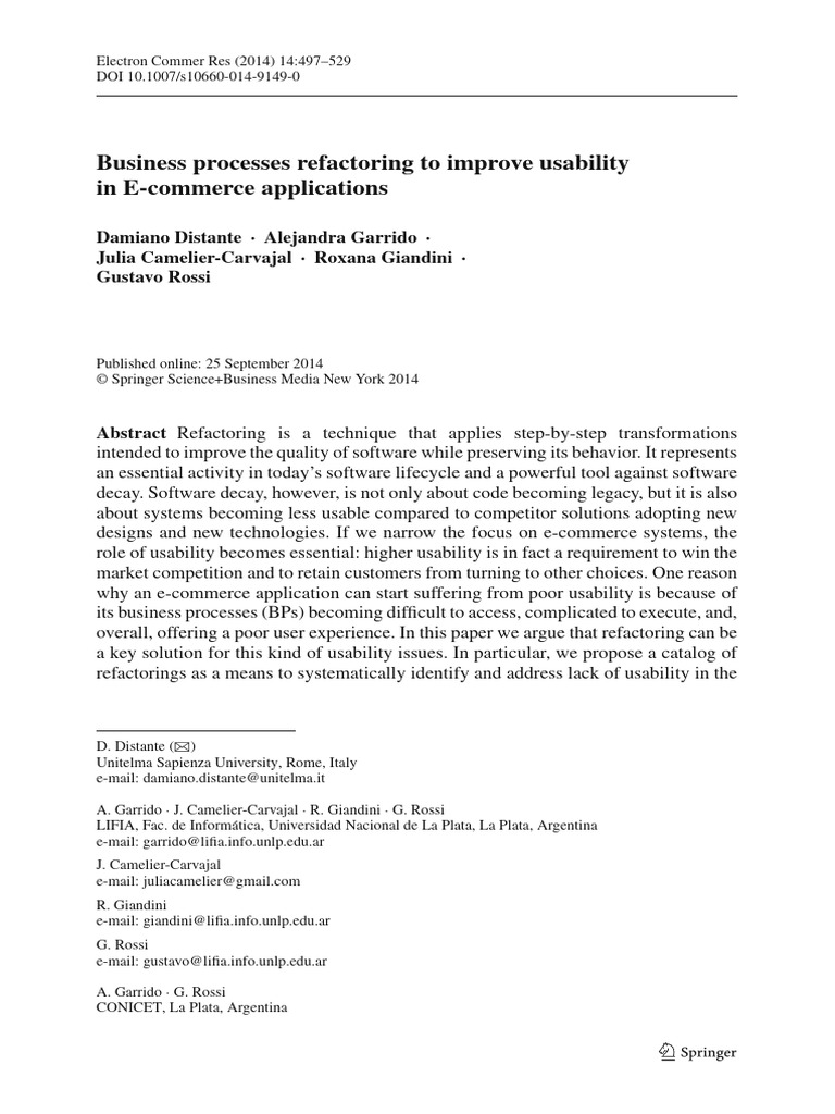 2 Business Processes Refactoring To Improve Usability | PDF | Usability ...