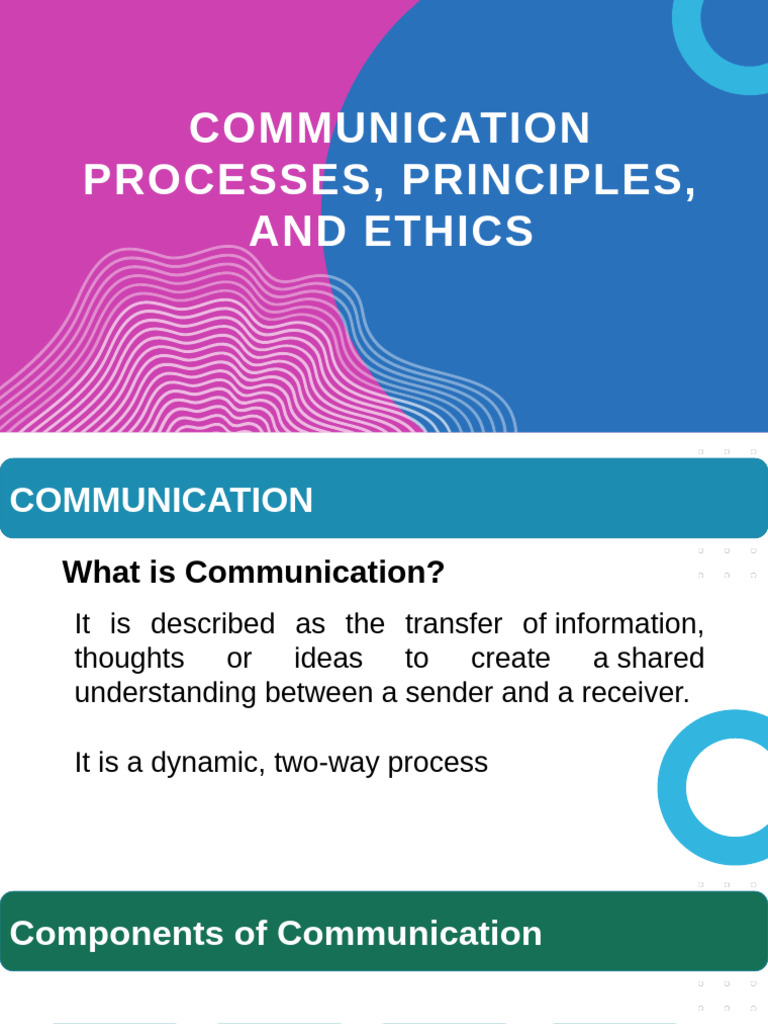 T1 - Communication Processes Principles and Ethics | PDF | Nonverbal ...