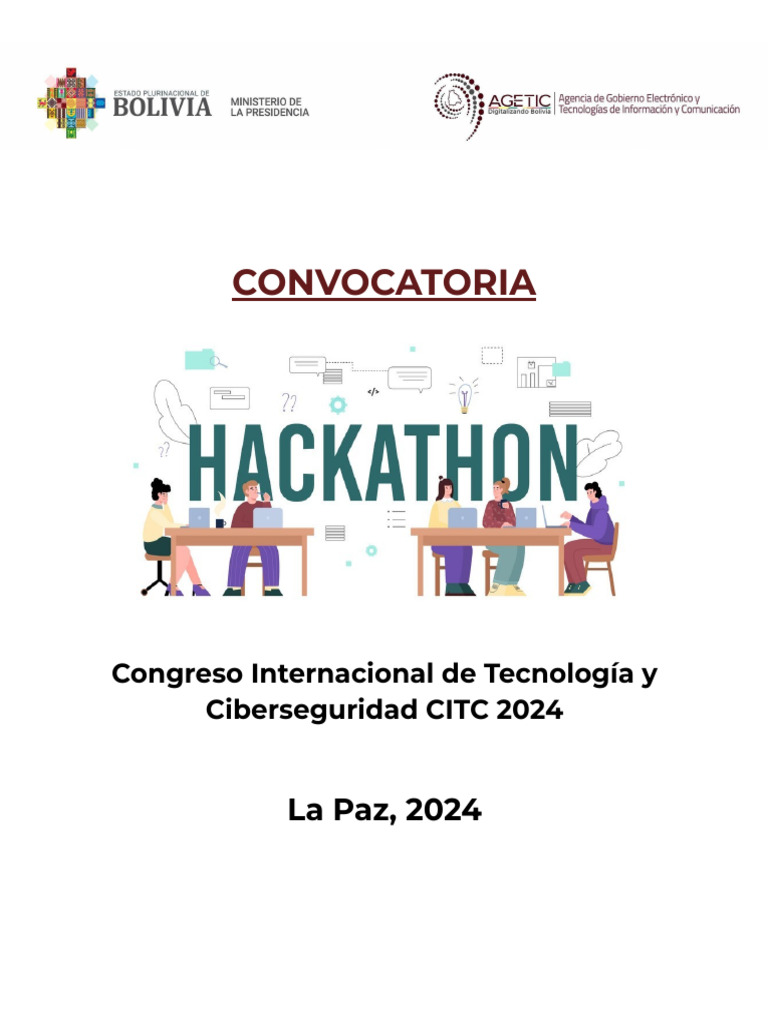 Hackathon de Tecnología 2024 en La Paz | PDF | Gobierno E | Informática