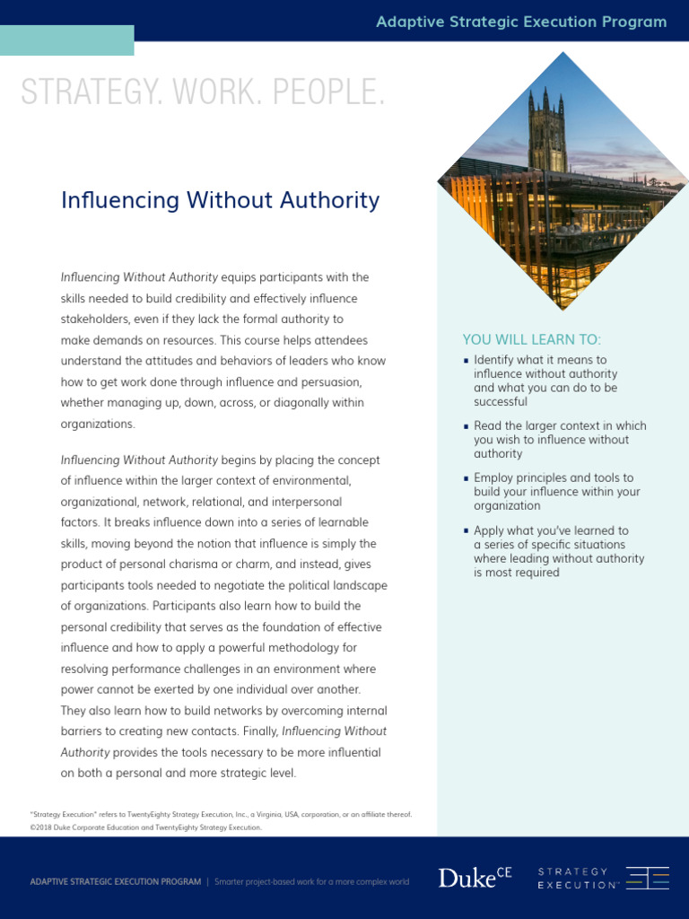 Influencing Without Authority | PDF | Credibility | Persuasion