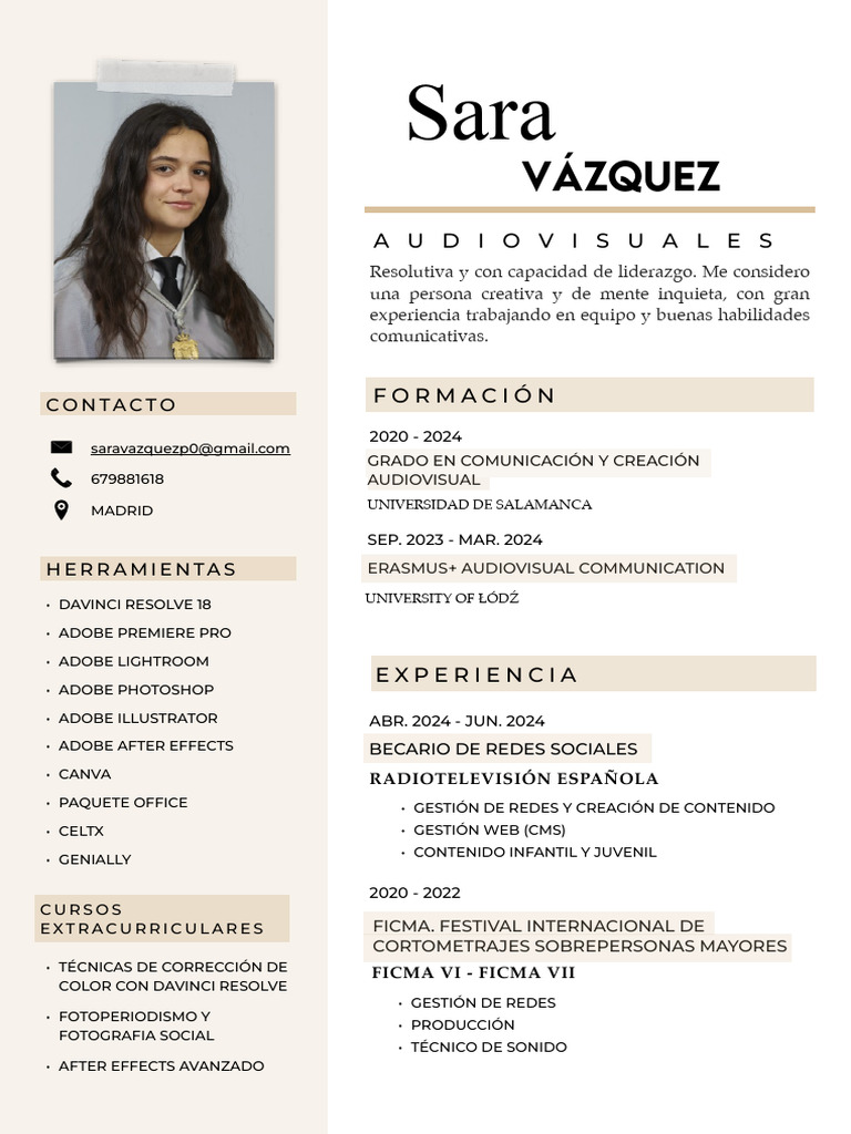 CV Sara Vazquez P | PDF