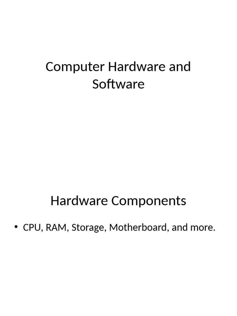 Computer Hardware & Software Guide | PDF