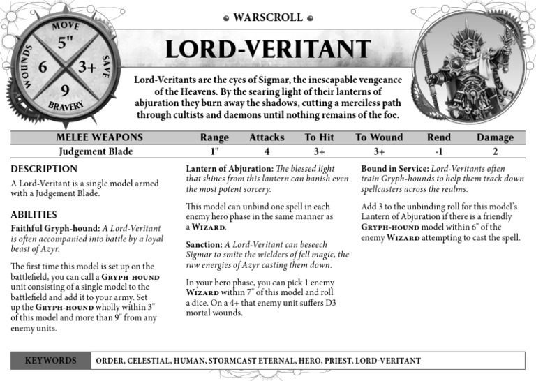 Aos Warscroll Lord Veritant ENG | PDF