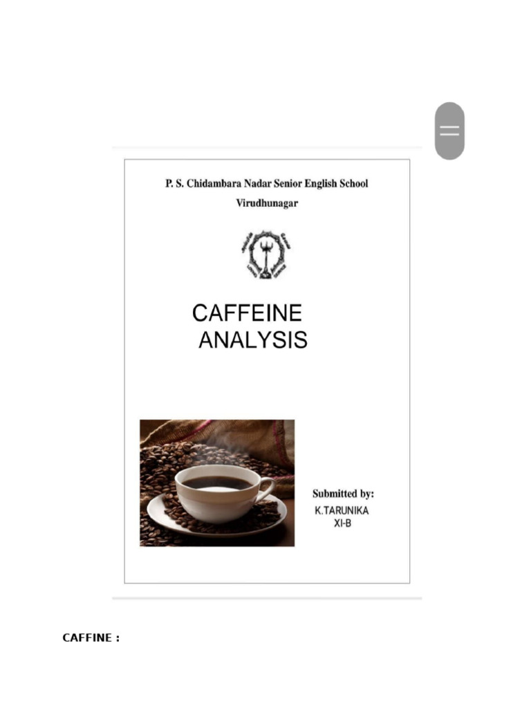 CAFFEINE final | PDF | Mass Spectrometry | Nuclear Magnetic Resonance