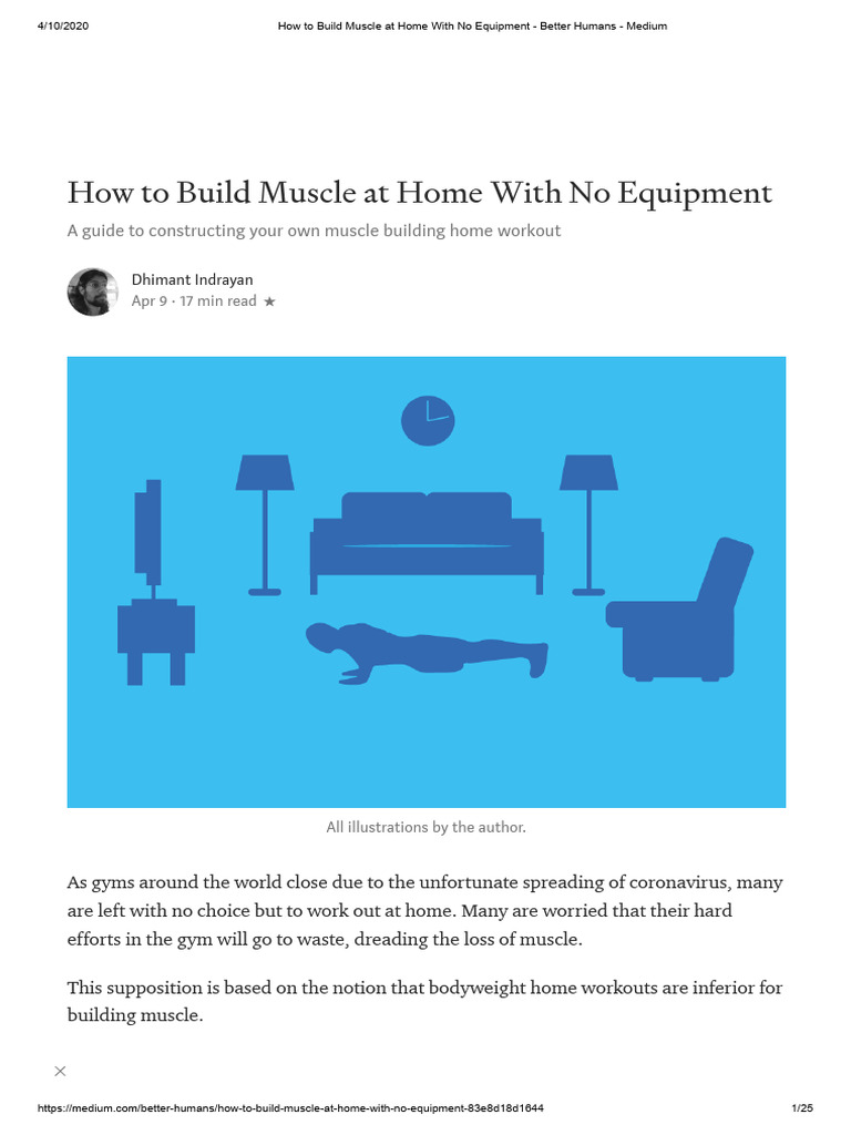 How To Build Muscle at Home With No Equipment - Better Humans - Medium ...