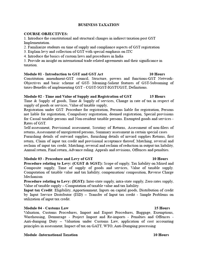 Understanding Business Taxation & GST | PDF | Taxes | Value Added Tax