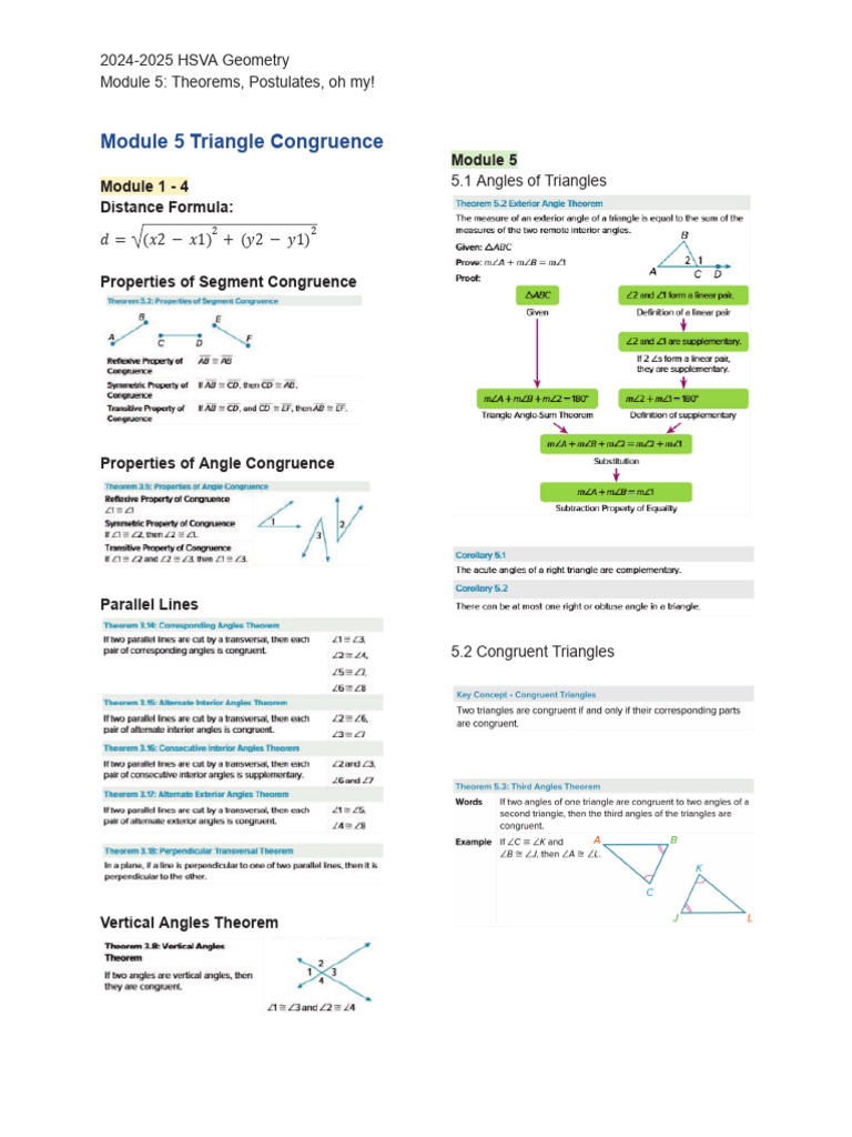 G Module 5 Triangle Congruence Theorems | PDF
