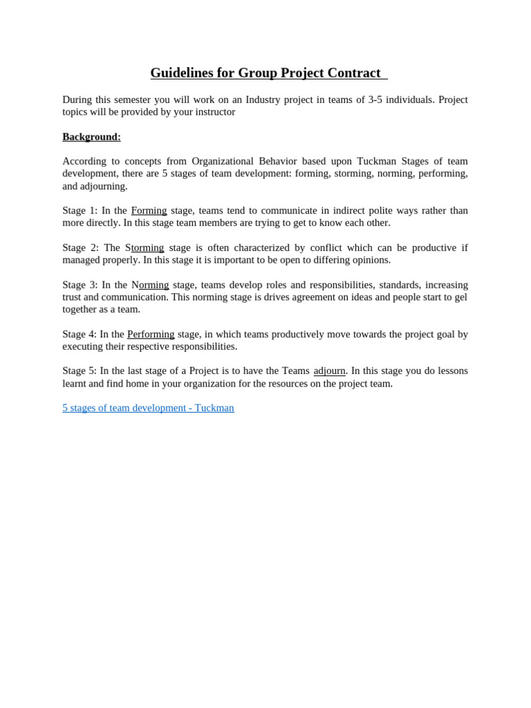 GroupProjectteamContract | PDF | Social Psychology