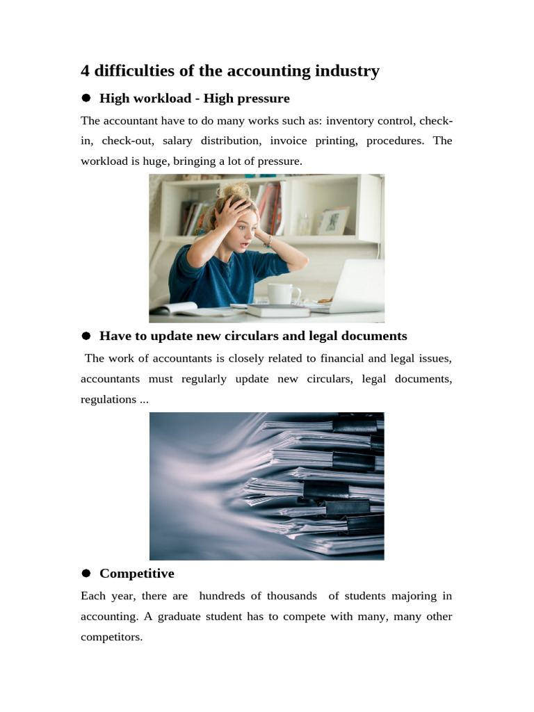 4 Difficulties of The Accounting Industry | PDF