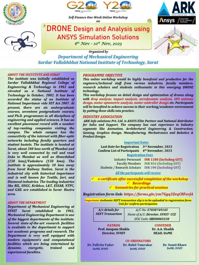 Drone Workshop Svnit Brochure Pdf Engineering Science