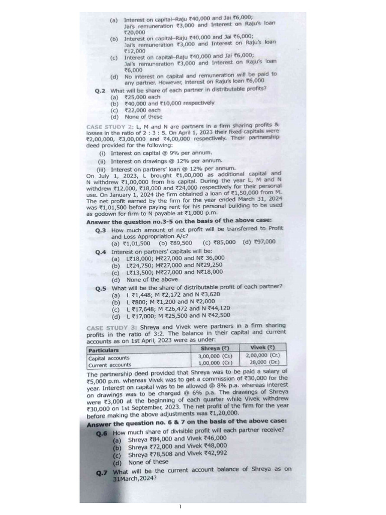 CBQ Class 12accounts Chapter 1 | PDF