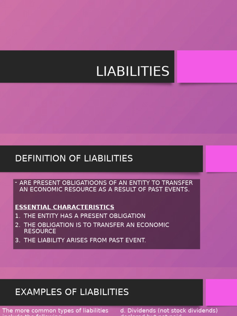 Understanding Liabilities: Types and Measurement | PDF | Refinancing ...