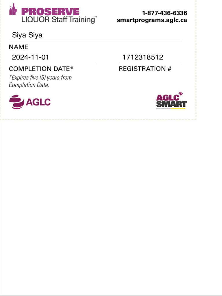 Proserve Certificate | PDF