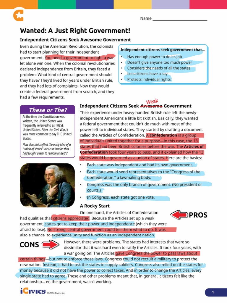 Wanted - A Just Right Government Reading | PDF