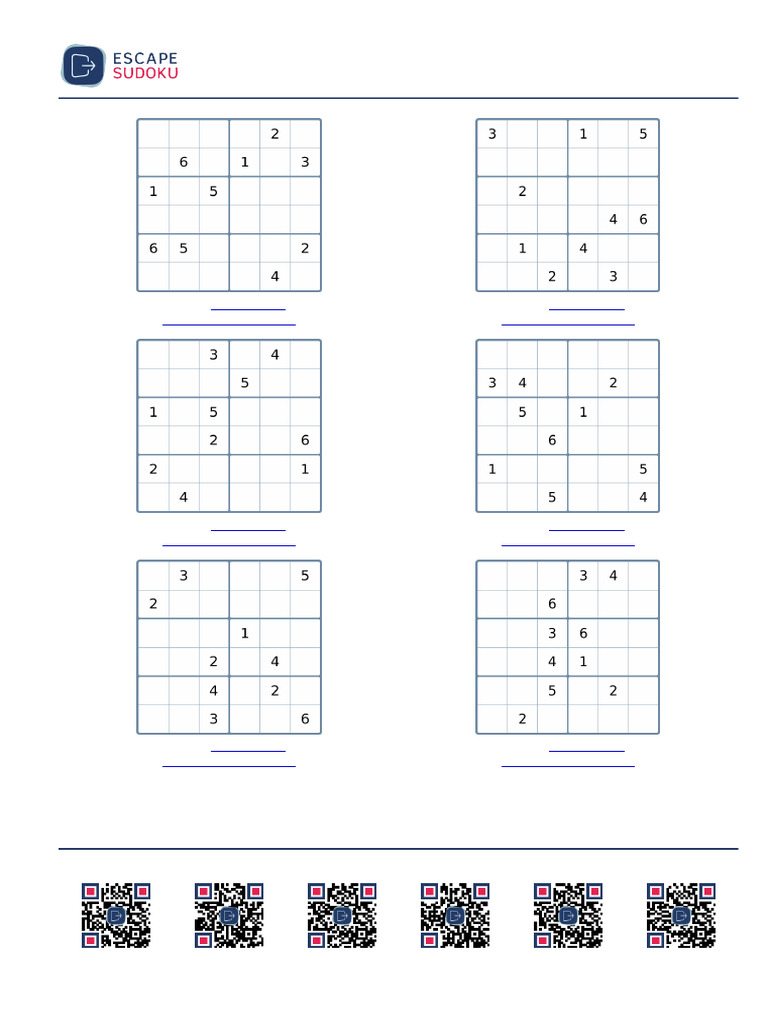 Print Puzzles (Classic 6x6 Medium) | PDF