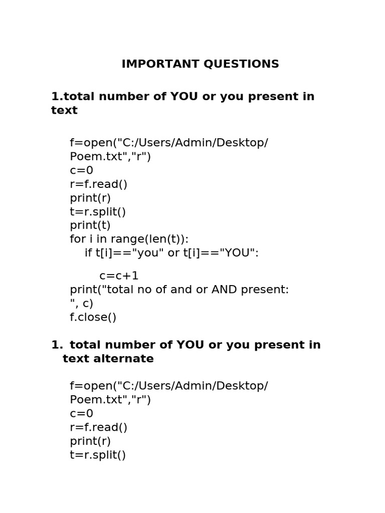 file handling text file questions | PDF | Text File | Computer File Formats file handling text file questions | PDF | Text File | Computer File Formats
