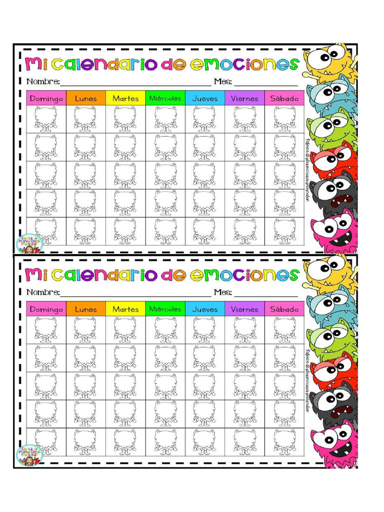 Calendario Emociones | PDF