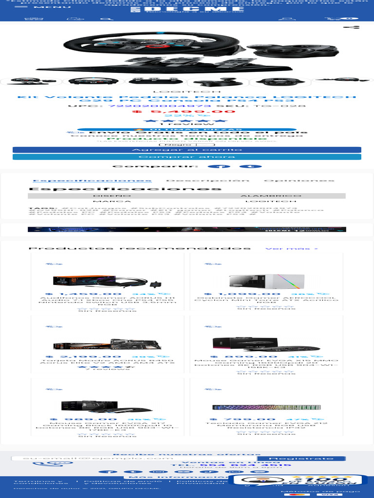 Kit Volante Pedales Palanca Logitech g29 PC Consola Ps4 Ps3 - Grupo ...