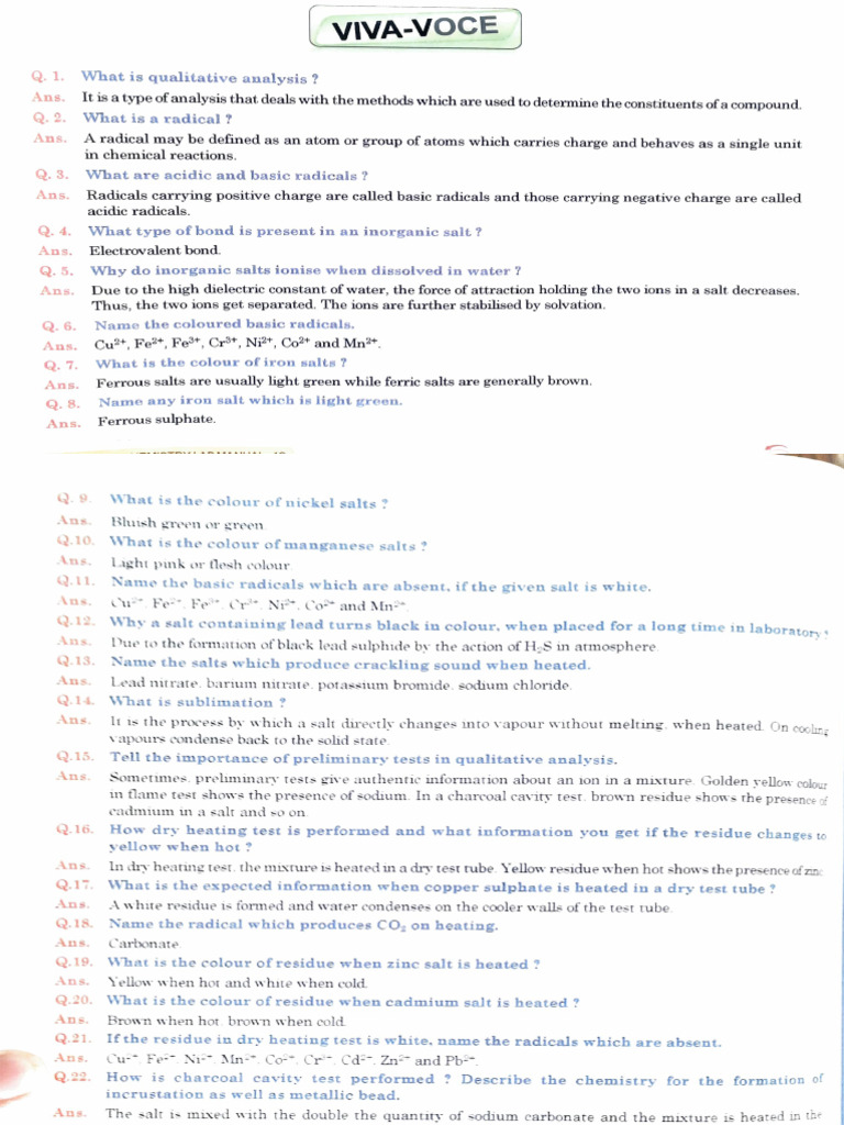 Salt Analysis Cation Anion | PDF | Salt (Chemistry) | Chemical Substances