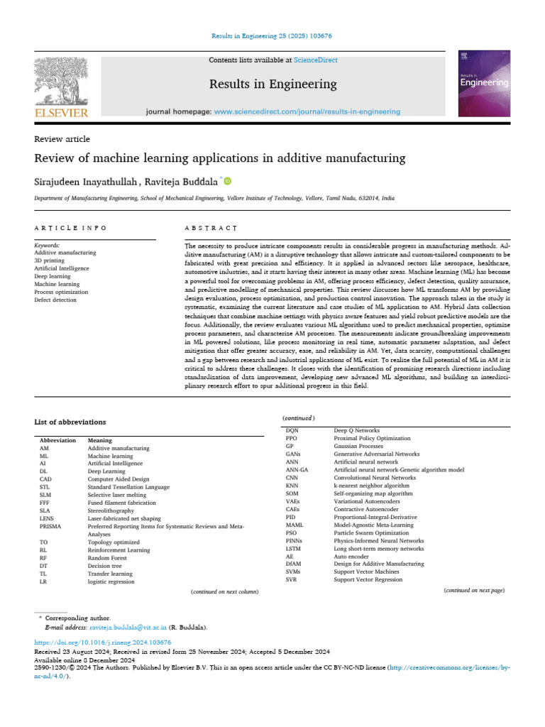AI-Driven Innovations in Additive Manufacturing | PDF | Machine ...