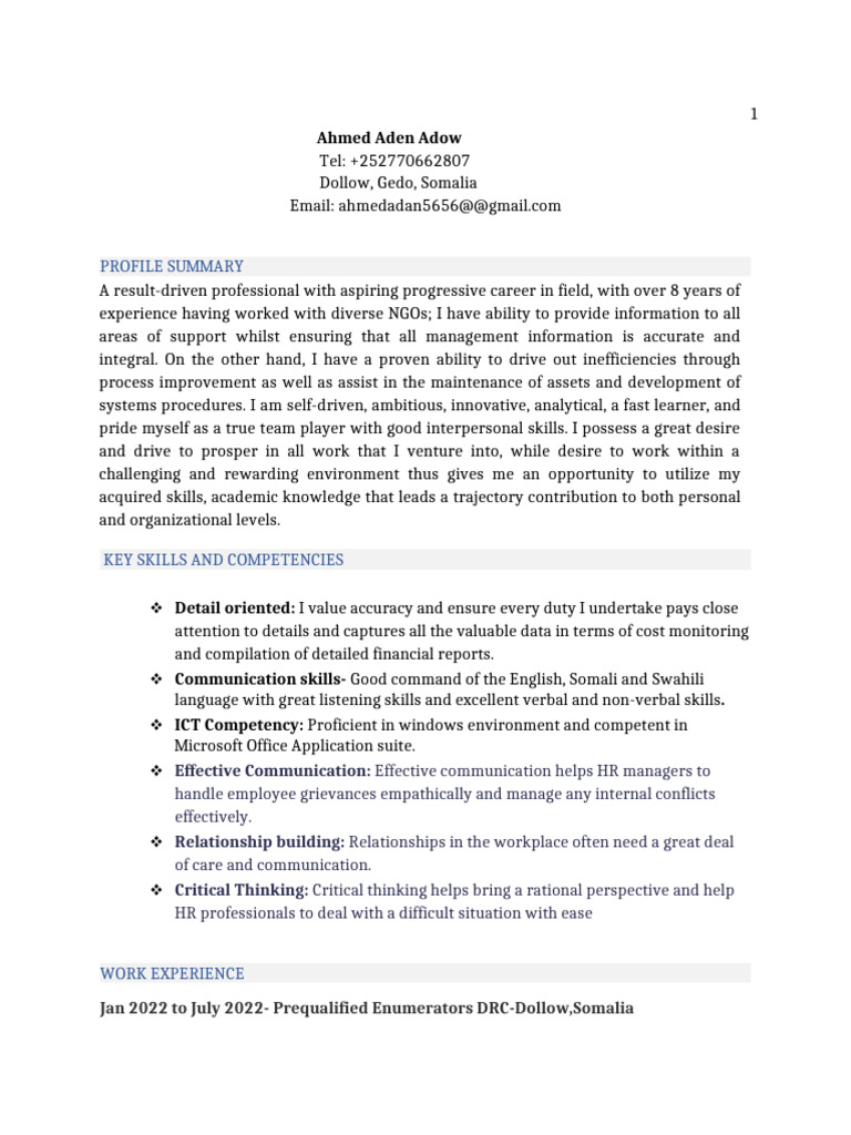 Cv Enumerators Pdf Data Collection Communication