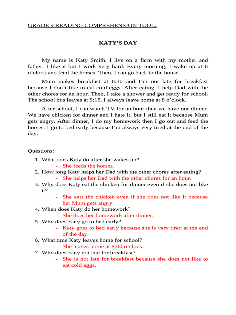 Reading Comprehension Tool | PDF