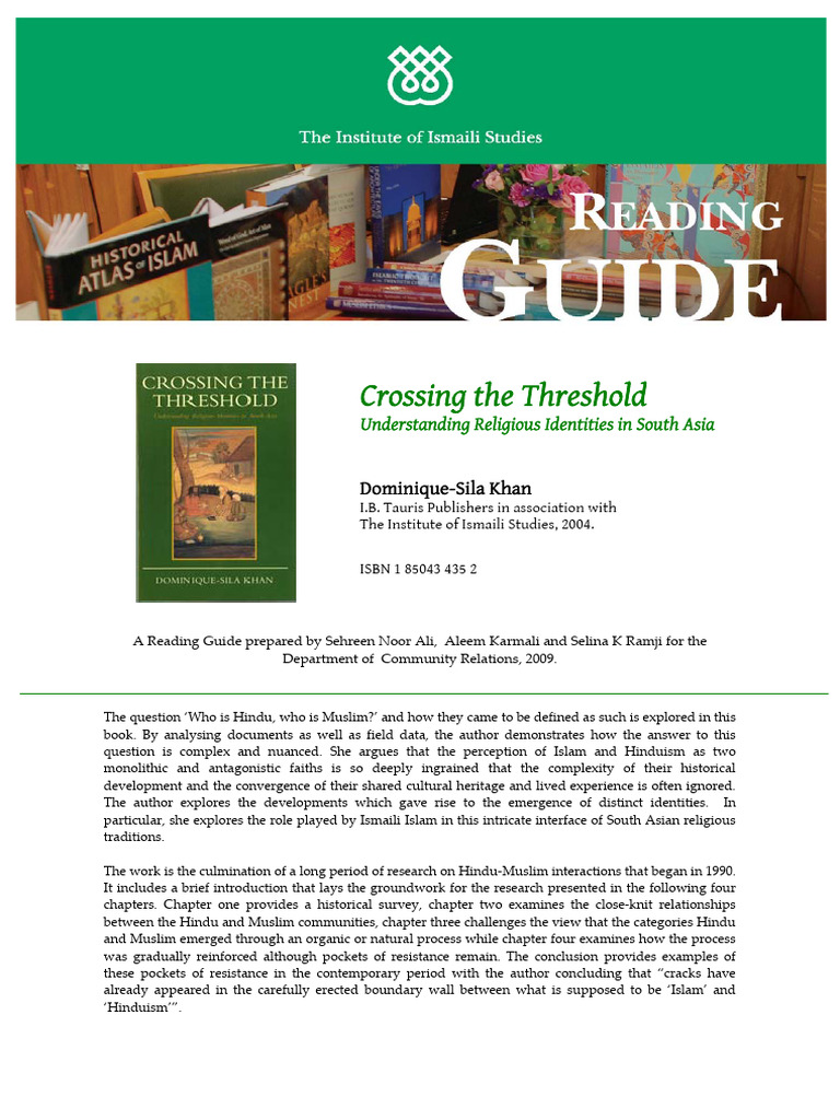 crossing_the_threshold_final | PDF | Isma'ilism | Religious Faiths