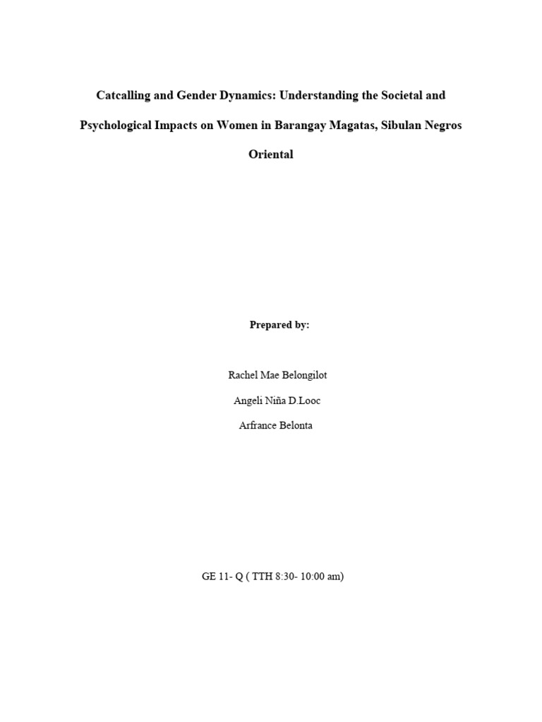 Catcalling and Gender Dynamics | PDF