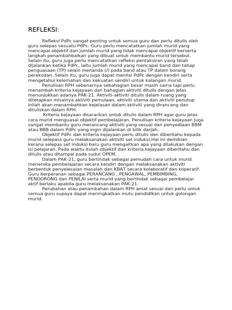 REFLEKSI | PDF
