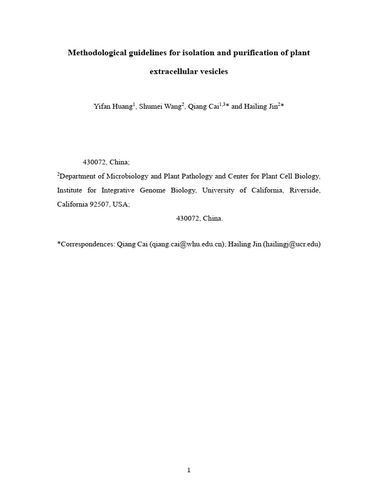 Methodological Guidelines For Isolation and Purification of Plant | PDF ...