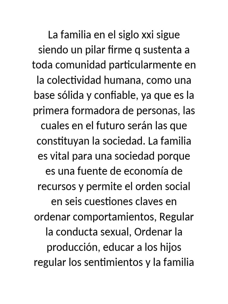 La importancia de la familia en el siglo XXI | PDF