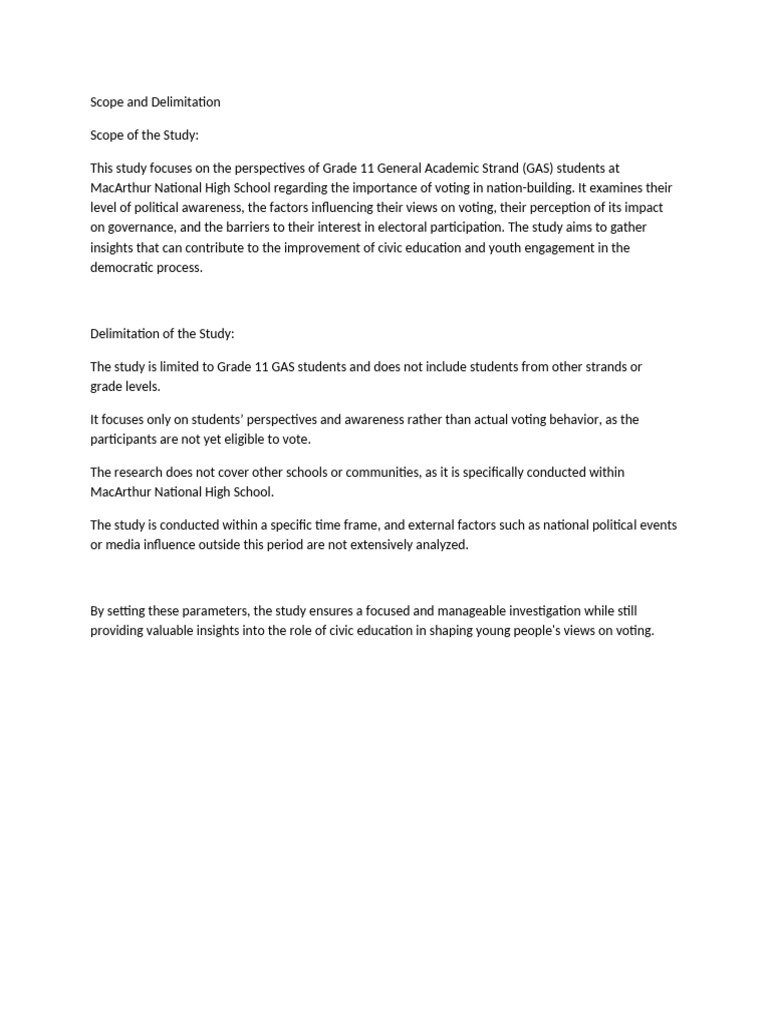 Scope-and-Delimitation | PDF