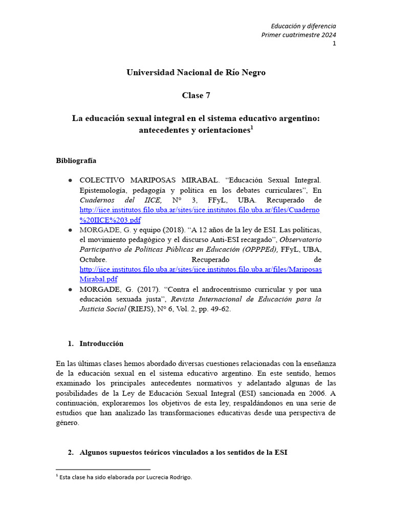 Clase #7.docx (1) ESI ED Y DIFERENCIA | PDF | Plan de estudios ...