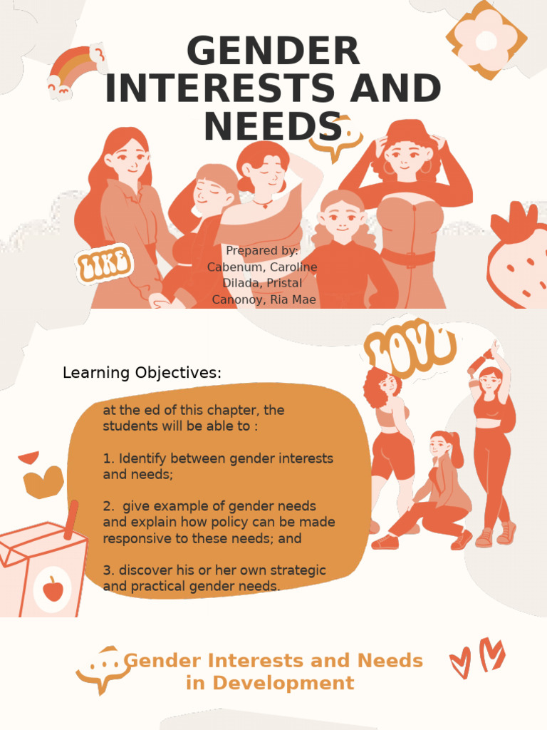Gender Interests and Needs | PDF | Gender | Gender Studies