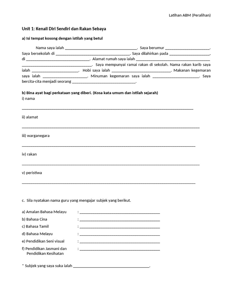 Latihan Unit 1 Abm | PDF