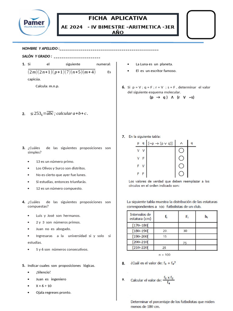 Fa Ivb - Arit - 3ero | PDF