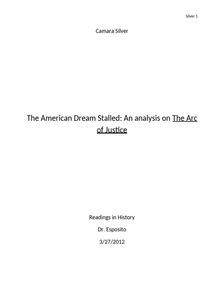 The American Dream Arc of Justice a Saga | PDF | The United States ...