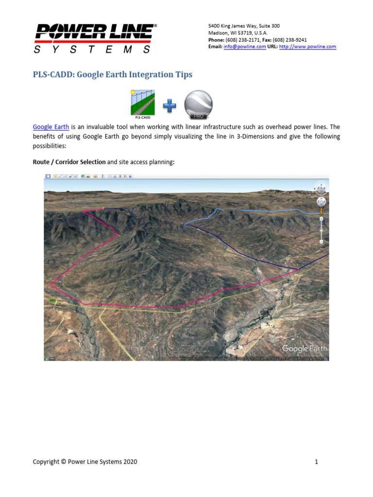 Google Earth Integration With PLS-CADD | PDF | 3 D Computer Graphics ...