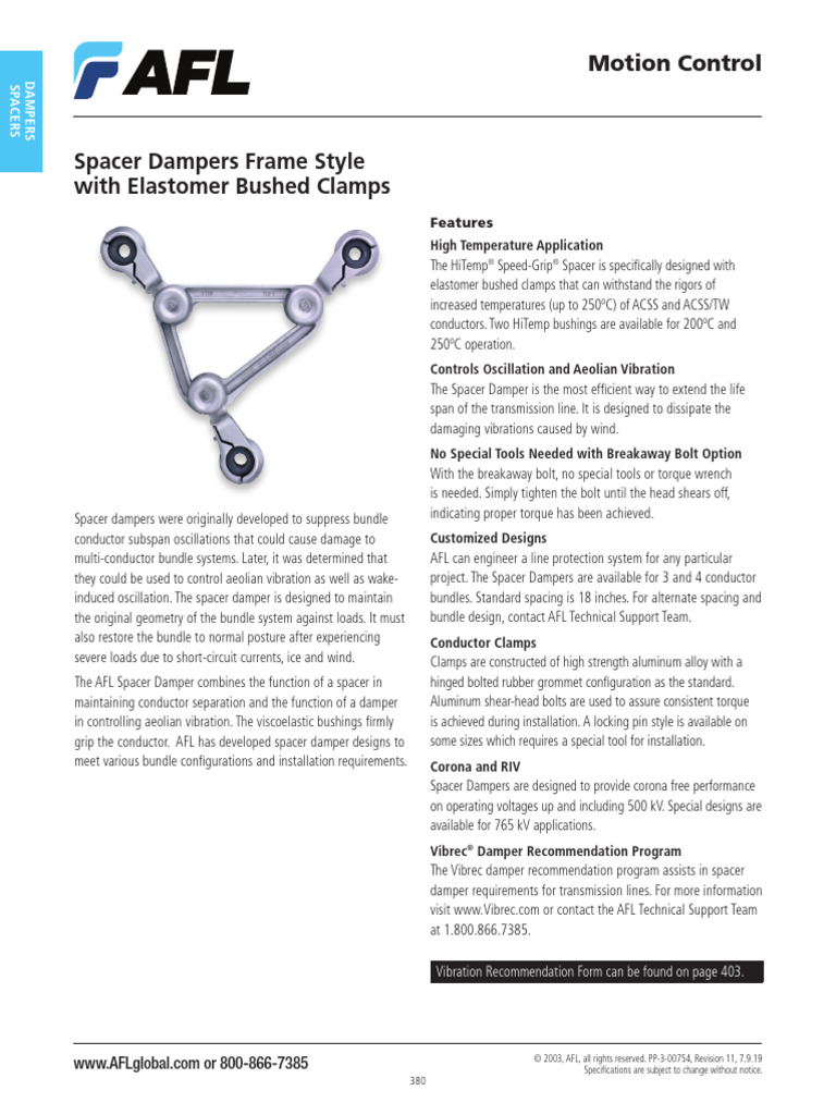 Frame Style Spacer Dampers Elastomer Bushed Clamps | PDF | Electricity ...