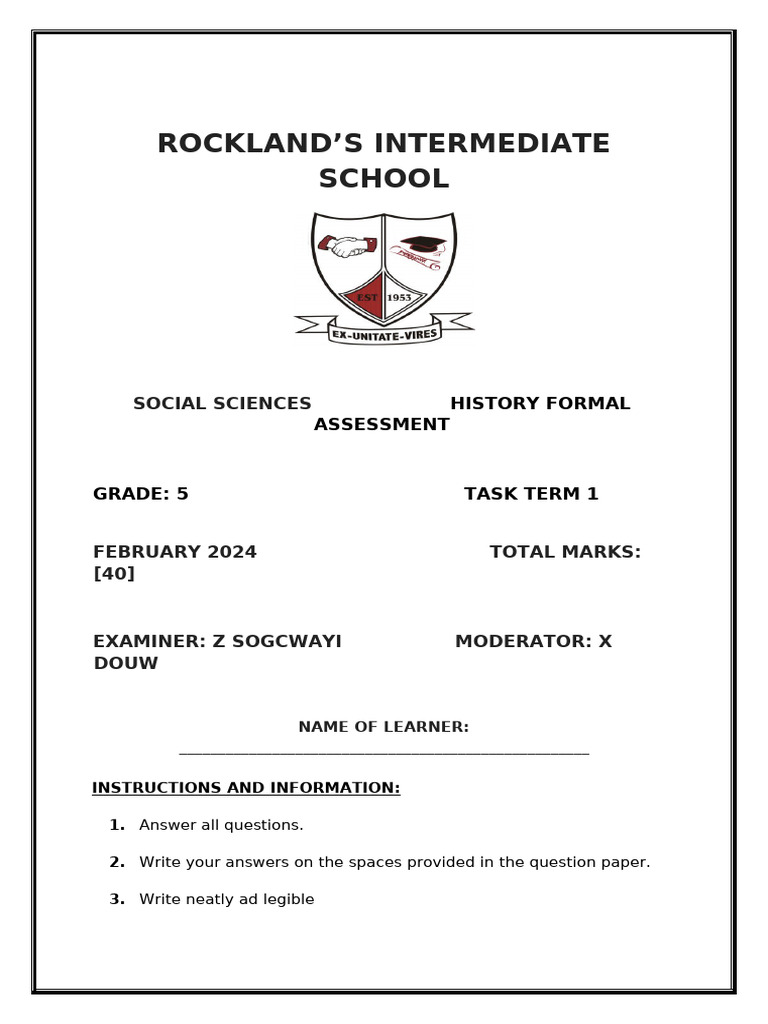 Grade 5 Social Science - History Term 1 Task-1 | PDF | Rock Art ...